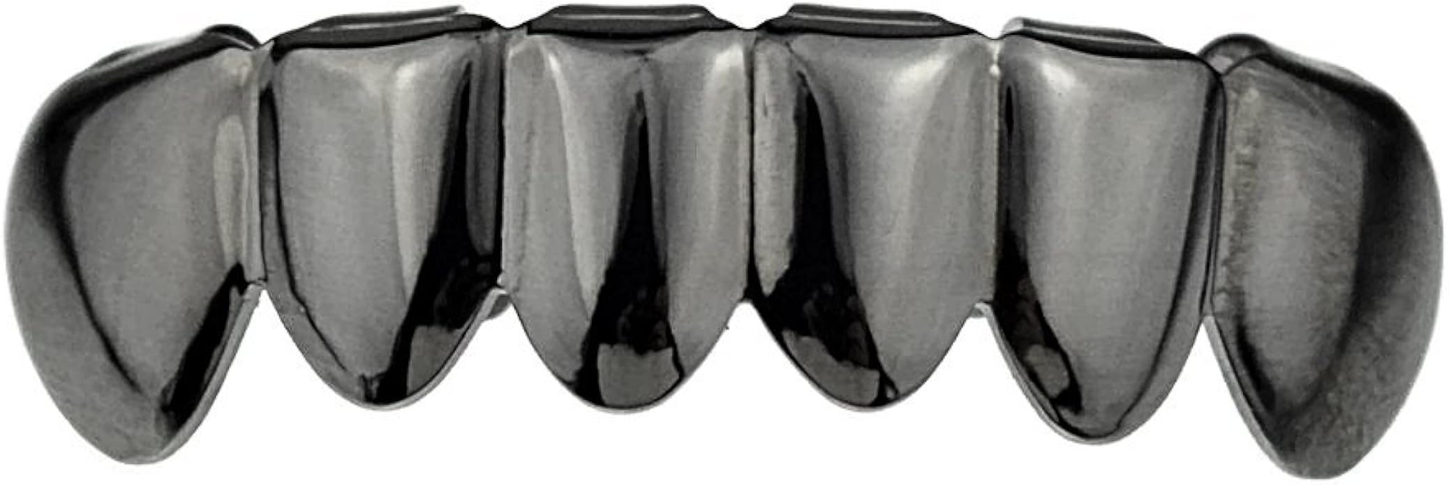 Amazon.com: Gunmetal Black Grillz Bottom Lower Row Teeth Grill Hip Hop Fronts Pullout Mouth ...