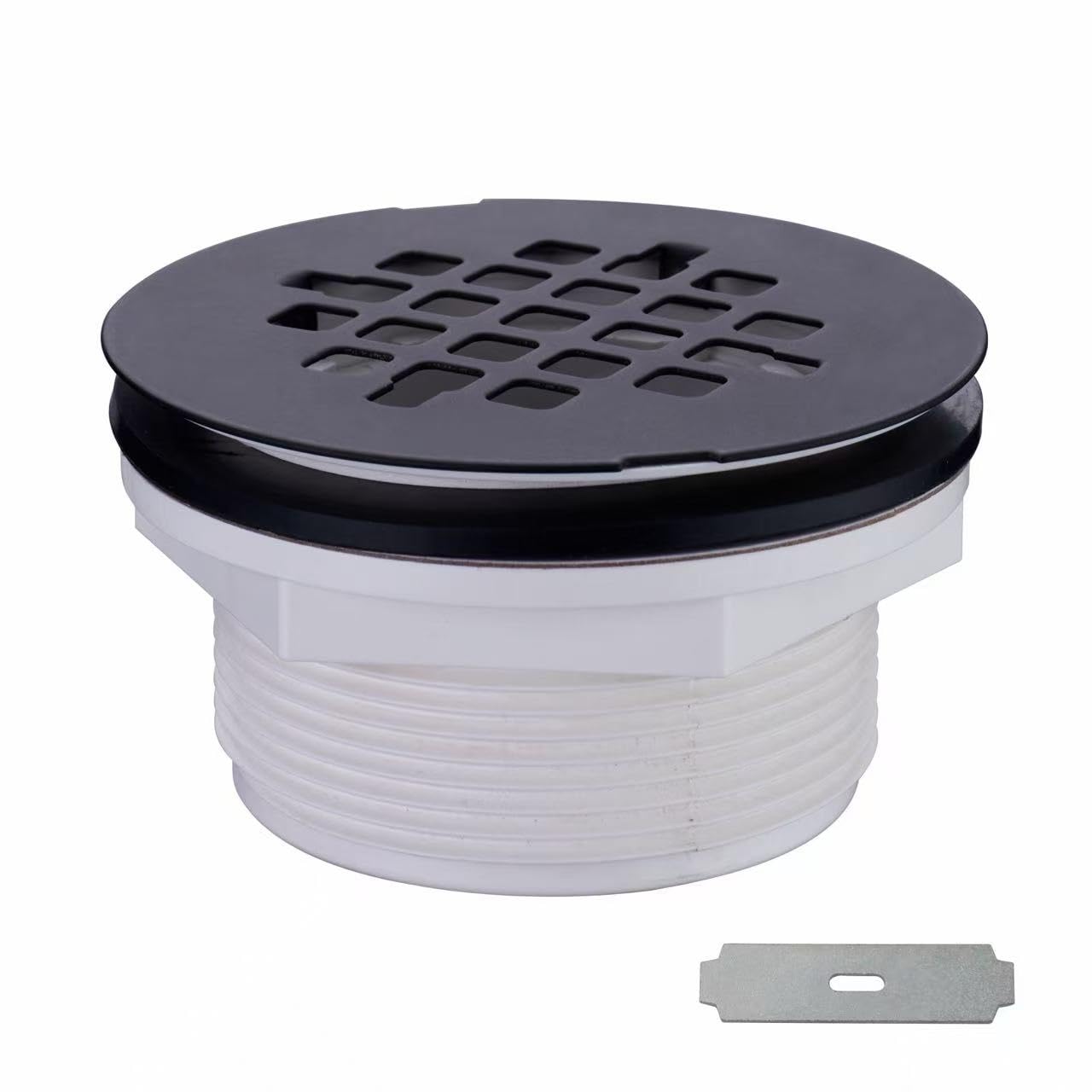 Black Shower Drain No Caulk PVC Compression Hidrop Shower Drain Kit ...