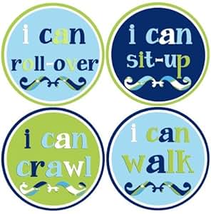 Amazon.com : Mumsy Goose Baby Boy Milestone Stickers I Can Roll Over : Baby