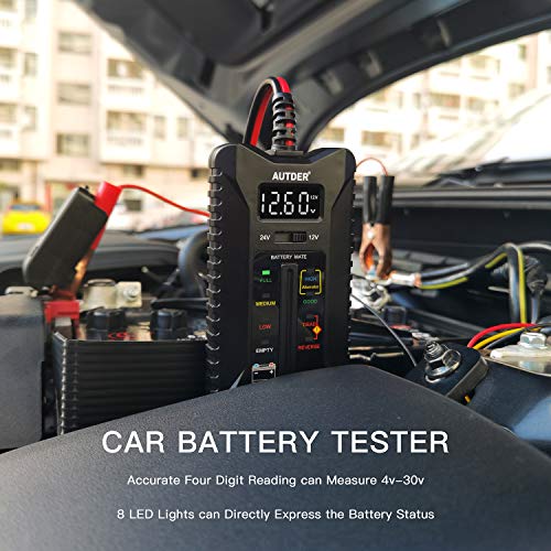 AUTDER 12V/24V Digital Car Battery Tester, Battery Condition Tester ...