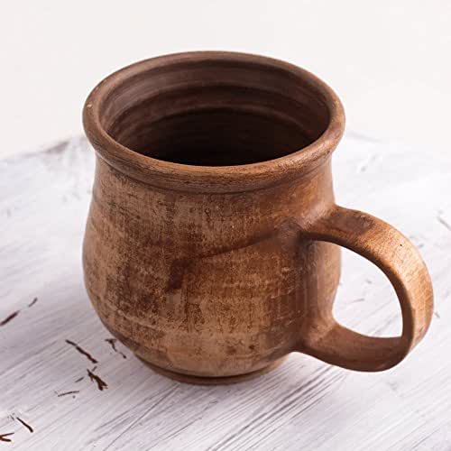 Amazon.com: Pottery Clay Coffee Mug Ceramic 8.5 oz - Handmade Brown ...