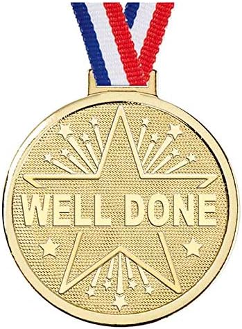 Trophy Store Gold Well Done Medal award, 5 cm, Free Ribbon, Free ...