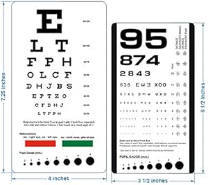 Amazon.com: Snellen and Rosenbaum Pocket Eye Chart - Pack of 2 Cards ...