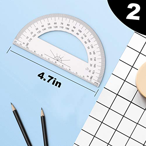 Yizerel 3 Pack Protractor Set, Professional & Precision Plastic Clear ...