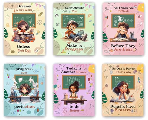 ZOQIPQO Motivational Posters, Growth Mindset Wall Art, Classroom Decor ...