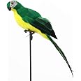 Amazon.com: LWINGFLYER Green Artificial Parrot Life Size Foam Feather ...