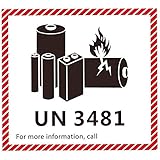 UN3481 Lithium Ion Batteries Small Package Stickers, 82 mm x 108 mm 3. ...
