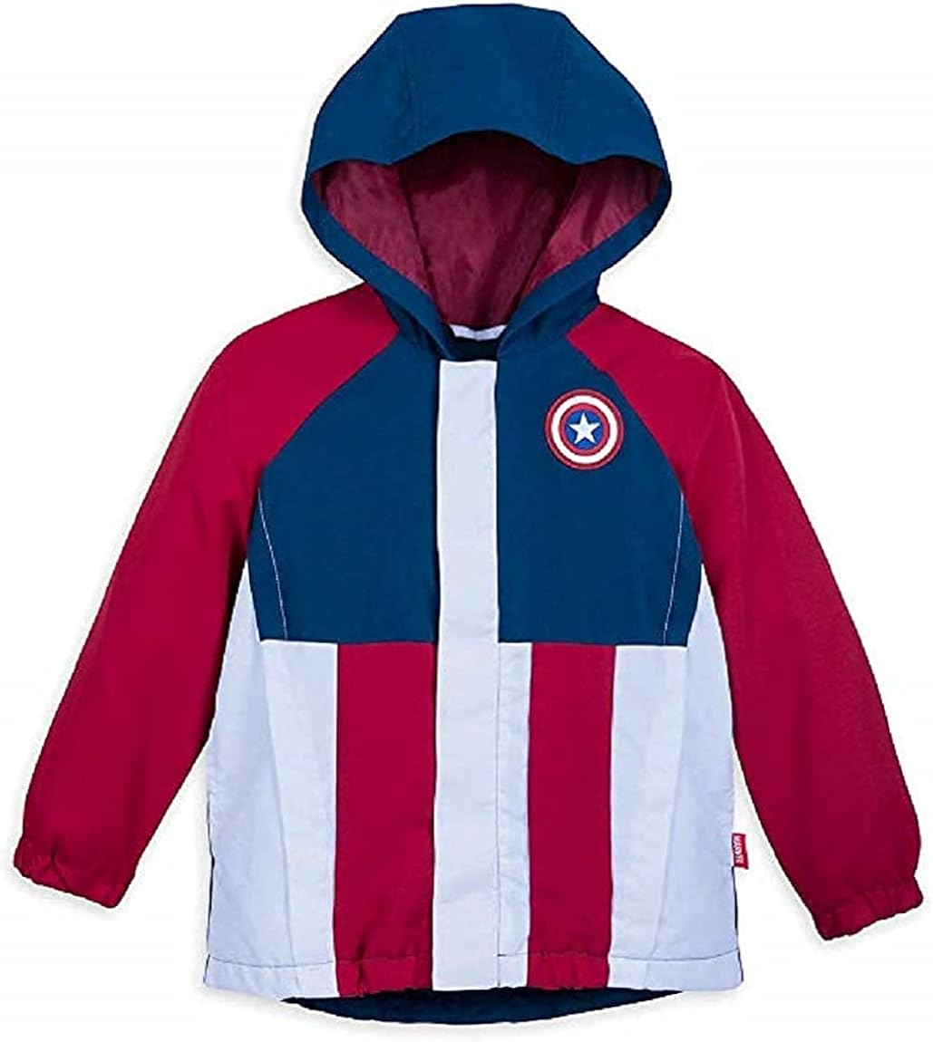 Amazon.com: Marvel Captain America Packable Rain Jacket and Attached ...