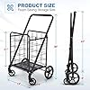 winkeep Shopping Cart, Upgrade Dense Grid Bottom Folding Cart with 360 ...