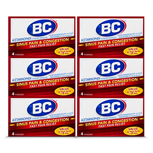 BC Powder Sinus Pain & Congestion Relief, Dissolve Packs, 4 Individual ...