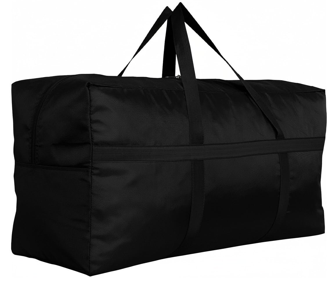 DoYiKe Extra Large Storage Duffle Bag with Zippers and Handles, Black ...