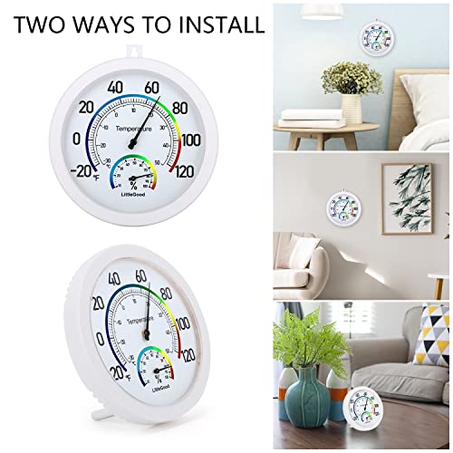 6" Thermometer Indoor with Humidity Gauge - Wall Thermometer/Hygrometer ...