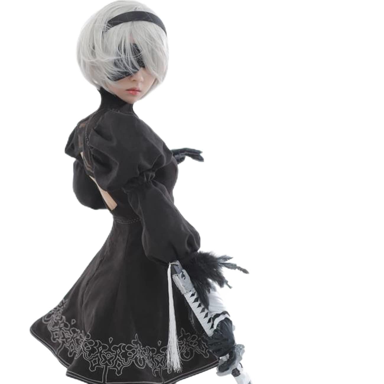 AKTOTO NieR: Automata 2b Cosplay Black Tone Dress and Wig Animation ...