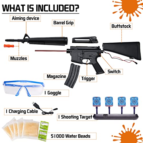 Gel Ball Blaster M16, Automatic Splatter Ball Blaster Toy with Shooting ...