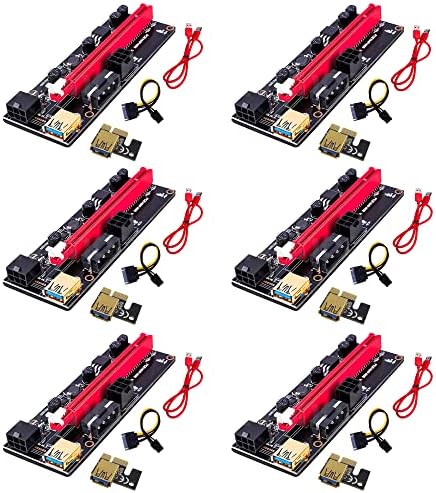 Newest VER009S PCIE Riser Express Cable 1X to 16X (Dual-6pin / Molex ...