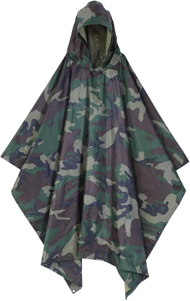 GOTOTOP Outdoor Waterproof Rain Poncho, Multifunctional Military Army ...