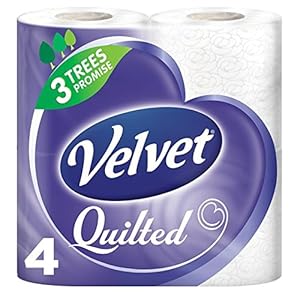 Triple Quilted Velvet Toilet Tissue Roll White 40 Roll per pack: Amazon ...