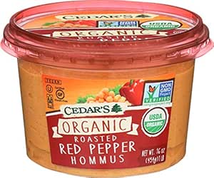 Cedars Mediterranean Food, Hommus Roasted Red Pepper Organic, 16 Ounce ...