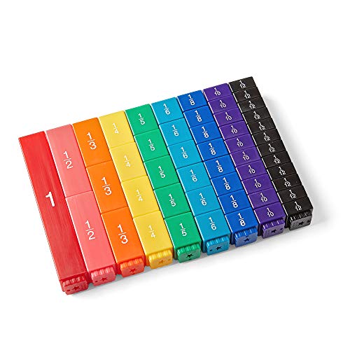hand2mind Rainbow Fraction Tower Equivalency Cubes, Montessori Math ...