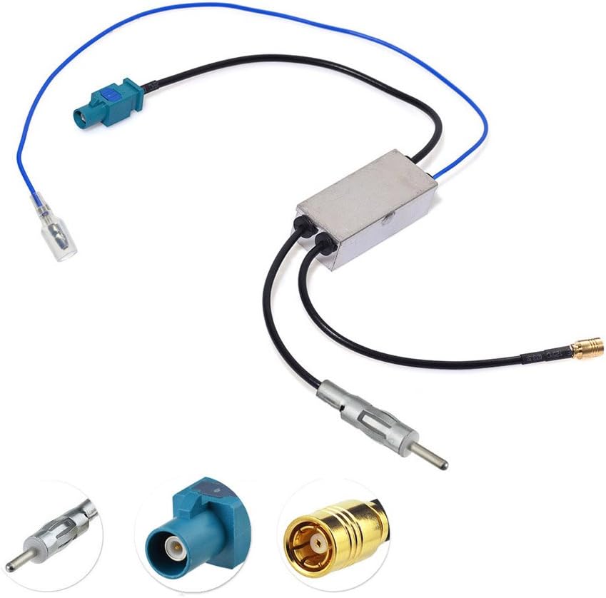 Bingfu DAB Aerial Splitter FM Aerial Fakra Extension DIN to SMB Adapter ...