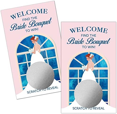 Haizct 50 Pack Wedding Dress Bridal Shower Scratch Off Game Cards for ...