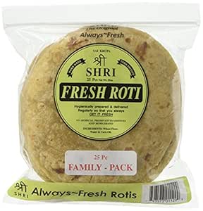 Shri, Fresh Roti (25 Pieces), 25 Pieces: Amazon.com: Grocery & Gourmet Food