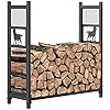Mr IRONSTONE 4ft Firewood Rack, Outdoor Wood Rack for Firewood Storage ...