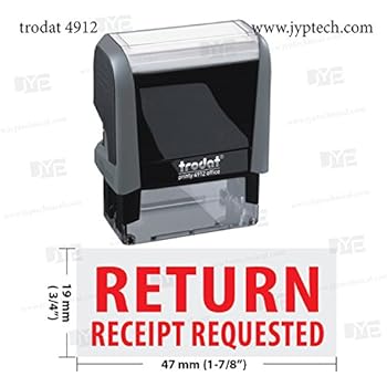 Amazon.com : RETURN RECEIPT REQUESTED Self-Inking Stamp -Red : Business ...