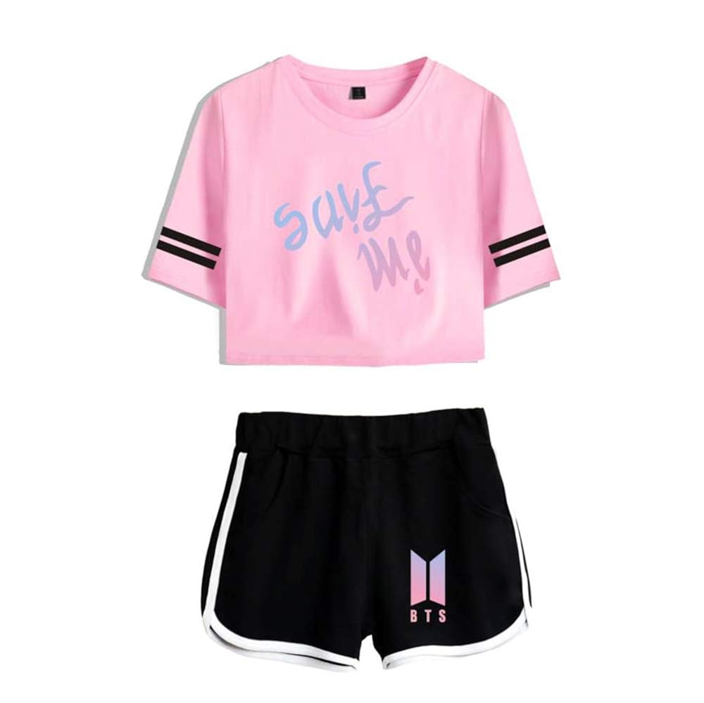 Unisex BTS Camiseta BTS SaveMe Set Ombligo Traje De La Manga Corta y ...