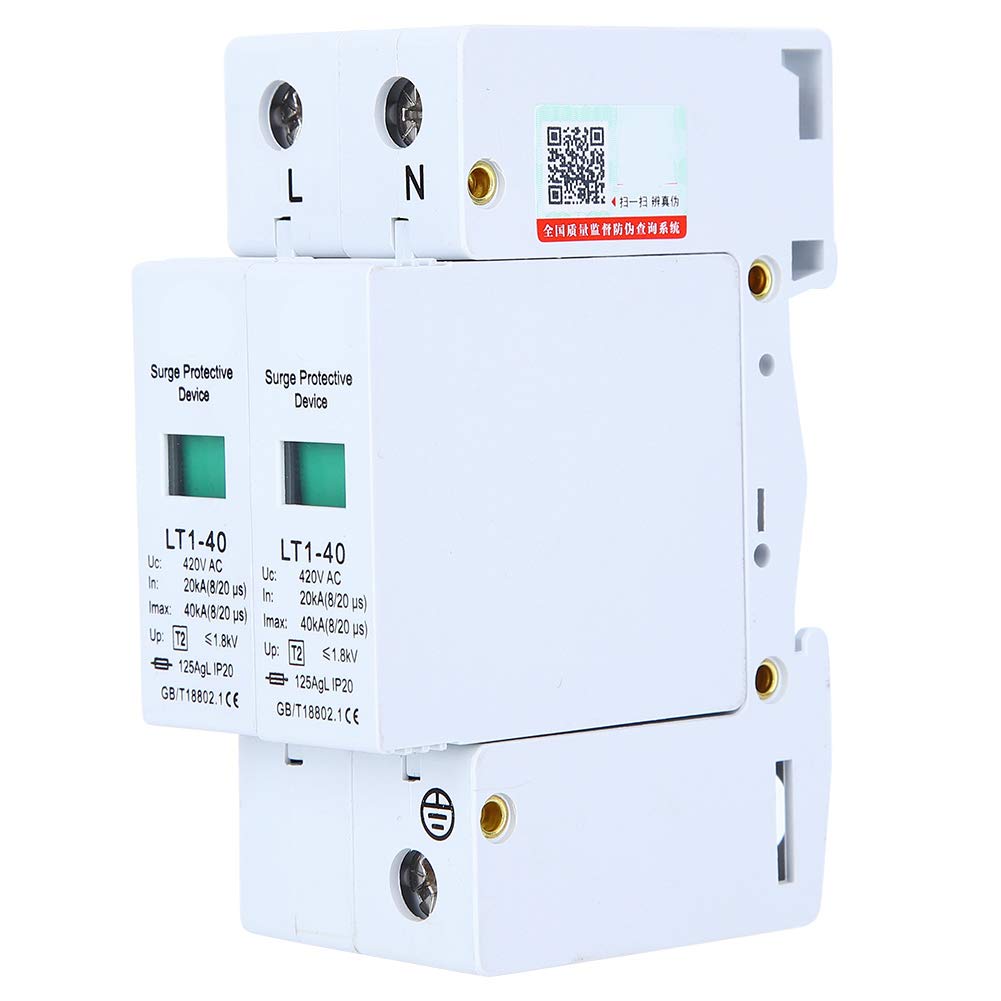LT1-40 2P 40KA Surge Protector DIN Rail Power Surge Protection 420V Low ...