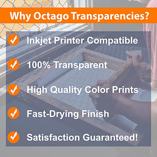 Octago Inkjet Transparency Paper (60 Sheets) 100% Clear Transparency ...