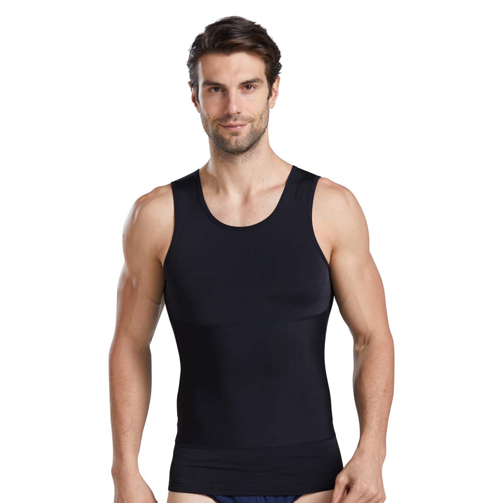 BaronHong Mens Compression Chest Binder Shirt Slimming Body Shaper Vest ...