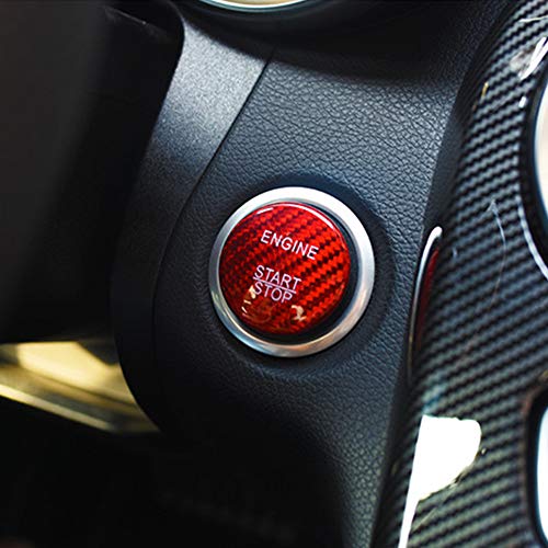 Soyeah Carbon Fiber Car Engine Start Stop Button Cover Keyless Go ...