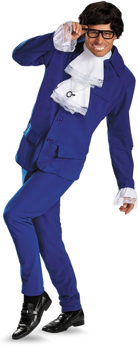 Disguise Austin Powers Deluxe Adult Costume Size XL 42-46 Blue/White ...