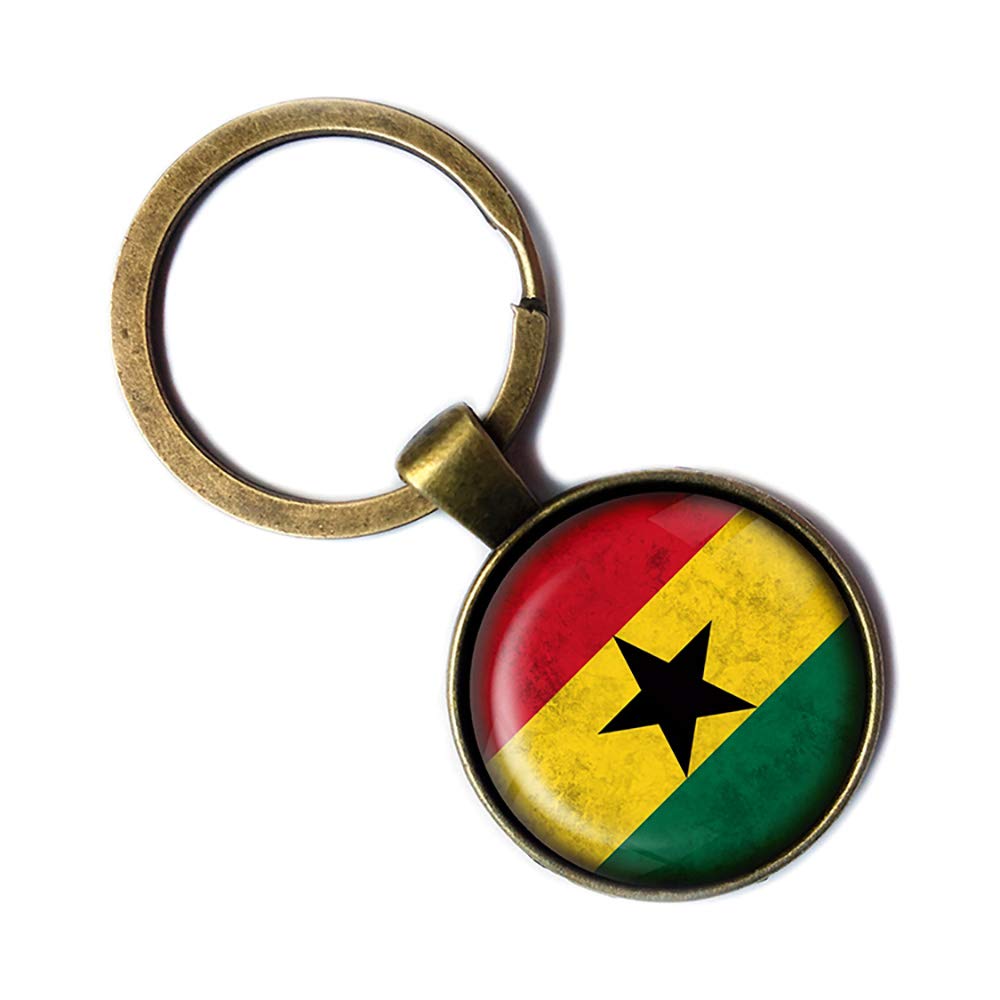 Amazon.com: African Nation Ghana Flag Bronze Keychain Keyring: Handmade