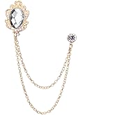 Amazon.com: Huture 3 Packs Men's Gem Brooch Lapel Pin Badge Hanging Chains Collar Brooches Pin ...