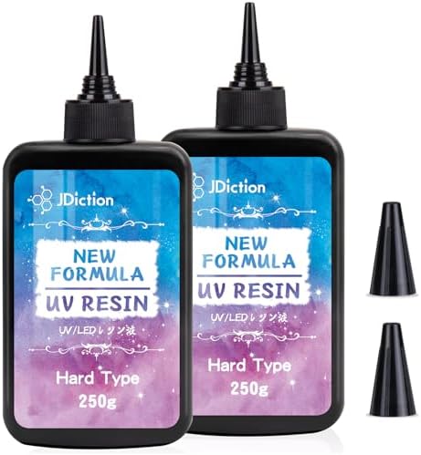 JDiction 500g UV Resin; New Formula Crystal Clear UV Resin Solar Cure Sunlight Activated Hard UV ...