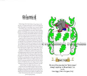Amazon.com: Warrick Coat of Arms/ Family Crest on Fine Paper and Family ...