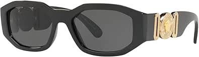 Amazon.com: Versace VE 4361 GB1/87 Black Plastic Geometric Sunglasses ...