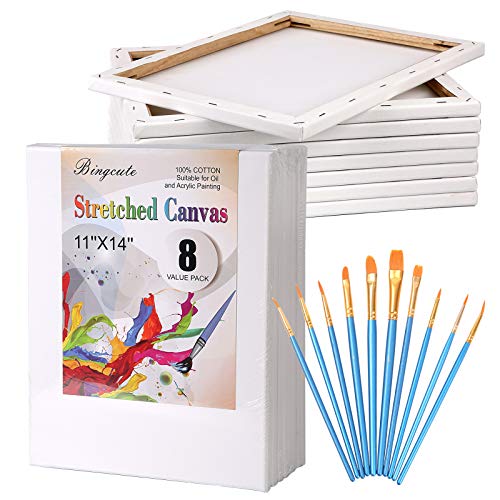 Canvas Boards for Painting 11x14, Pre Stretched Canvas Blank White ...