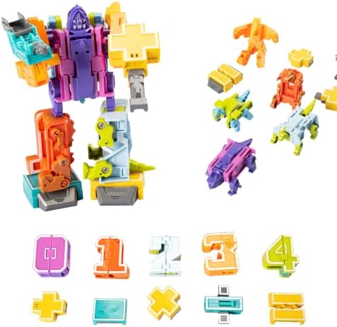 puxida 5 Dinosaurs Number 0 1 2 3 4 Assembling in 1 Big Robot, Dinosaur ...