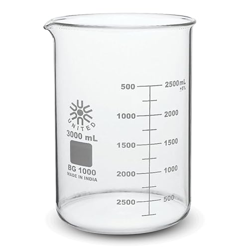 United Scientific™ (3L) 3000mL Beaker - Low Form Griffin, Double Scale ...