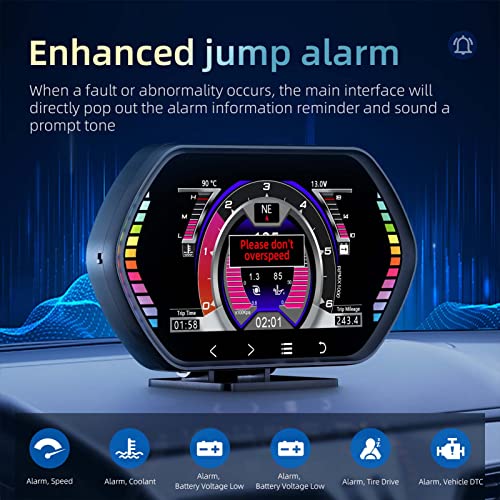 ACECAR OBD2 Gauge Display, Multi-Data Monitor, Head Up Display, Plug ...