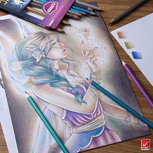 MASTERART Metallic Colored Pencils 12 Colors for Kids and Adults ...