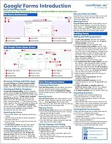 Google Forms Quick Reference Training Card - Laminated Tutorial Guide Cheat Sheet (Instructions ...