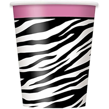 Amazon.com: 9oz Zebra Print Party Cups, 8ct: Kitchen & Dining