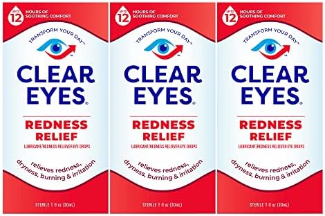 Clear Eyes Redness Eye Relief Eye Drops, 1.0 Fl Oz, Pack of 3 | Pricepulse