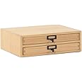 Amazon.com: Kirigen Natural Wood Desktop Storage Cabinet -Shallow Type ...