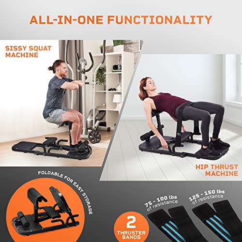 Lifepro 2-in-1 Sissy Squat Machine & Hip Thrust Machine - Deep Squat ...