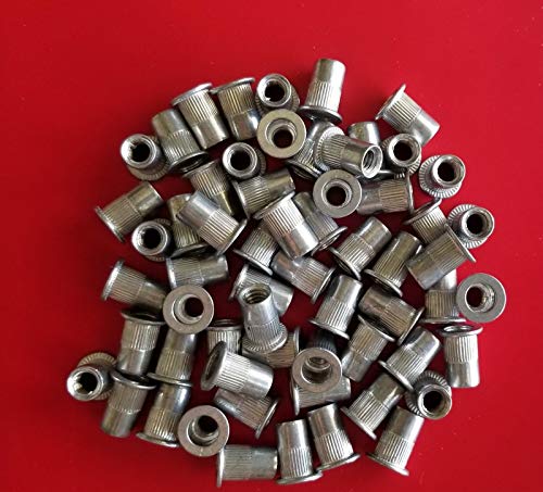 Nuts_ 100 Pcs 1/4-20 Aluminum Flange Nutserts Rivet Nut Rivnut Nutsert ...